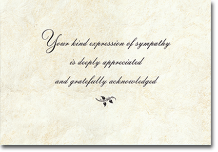 Elite Thermography Parchment Acknowledgement - Your Kind Expression