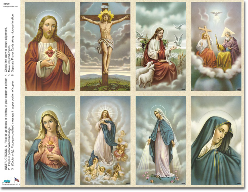 Jesus, Trinity & Mary Prayer Cards
