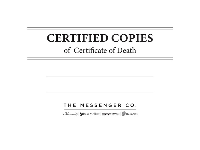 Death Certificate Letter Size White Envelope
