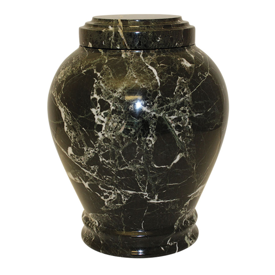 Embrace Genuine Marble Urn Green Zebra