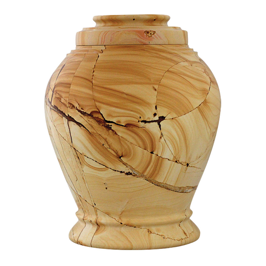Love Genuine Marble Urn Teak