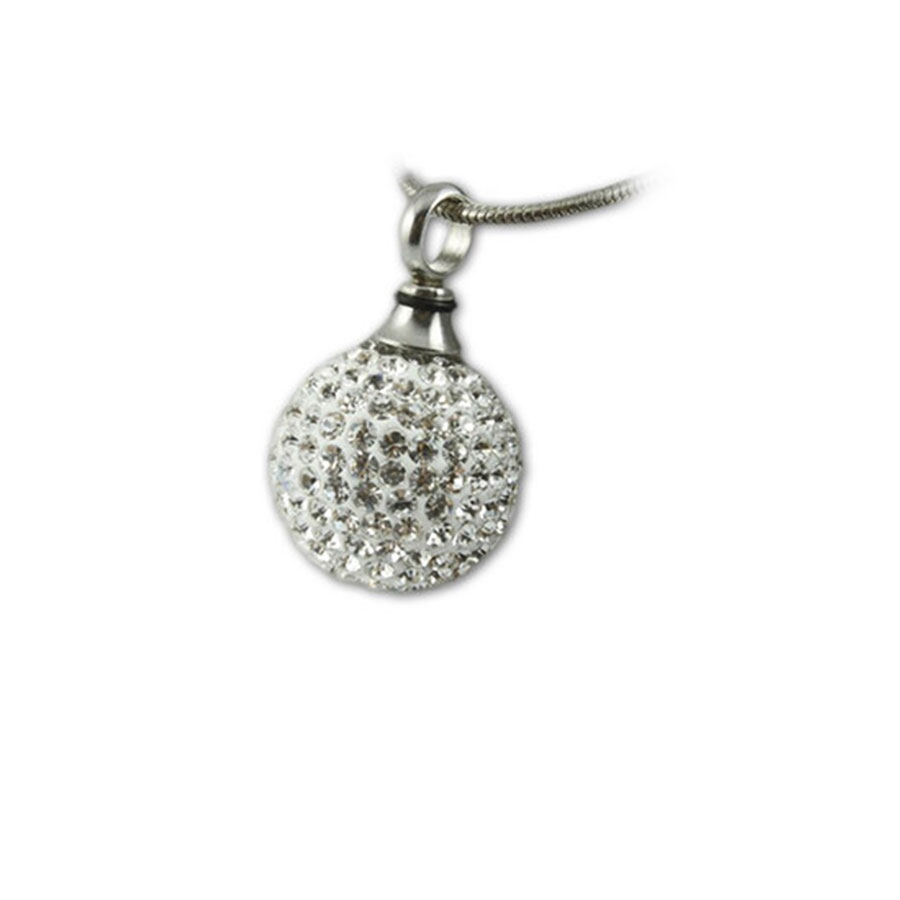 Stainless-Steel Crystal Ball Pendant