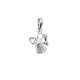Chrome and Jewel Angel Wing Pendant