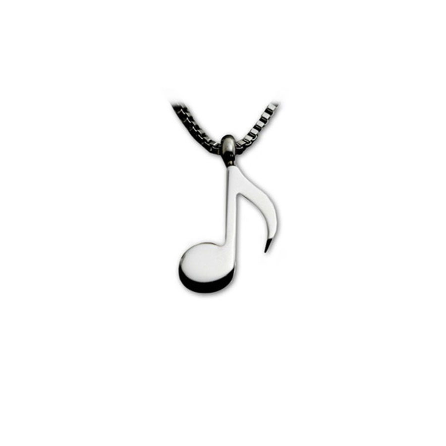 Chrome Musical Note Pendant