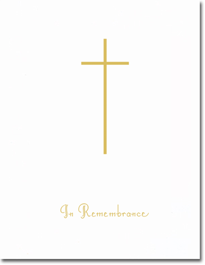 Gold Cross In Remembrance Service Folders