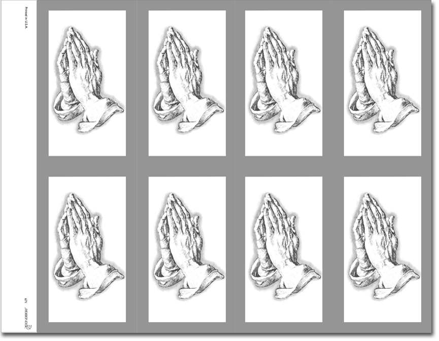 Grey Praying Hands Prayer Card