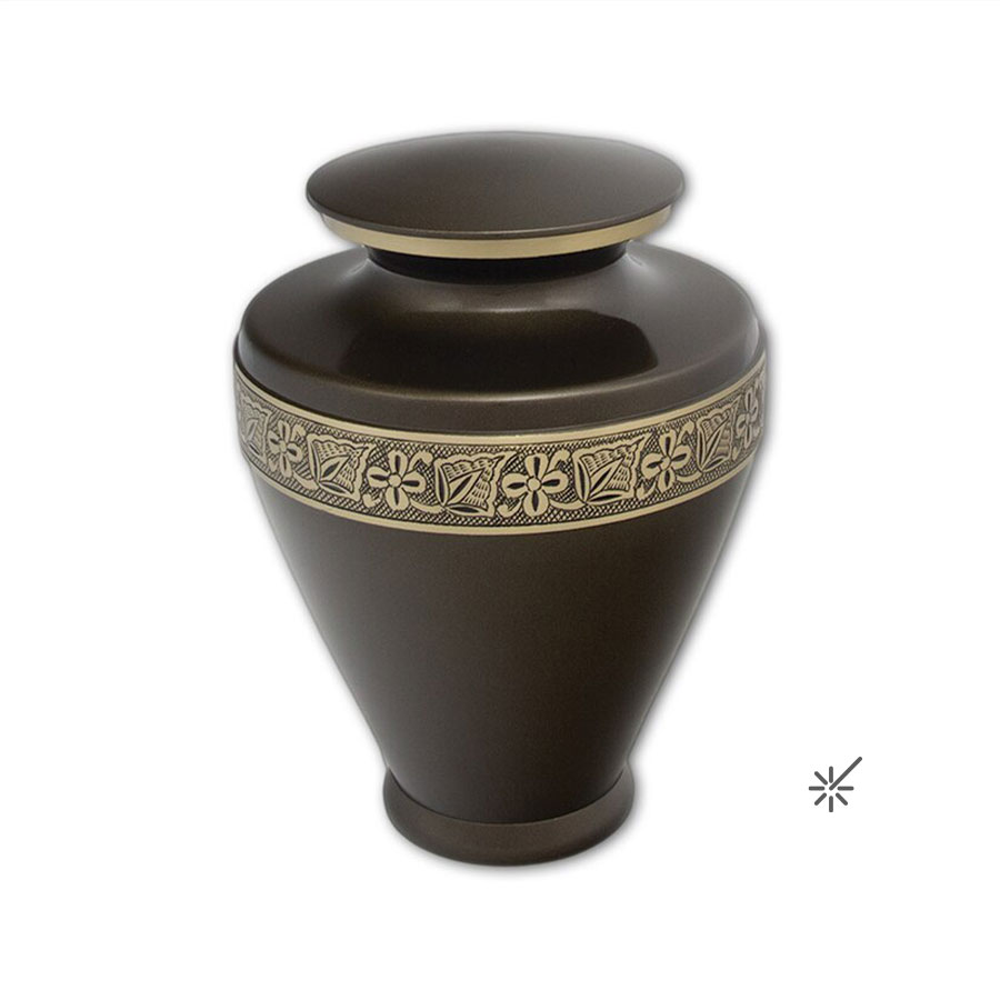 CLOSEOUT | Majestic Engraved Brass Urn