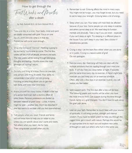 The First Weeks & Months After Death Pamphlet