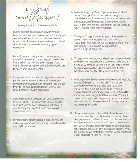 Grief or Depression Pamphlet