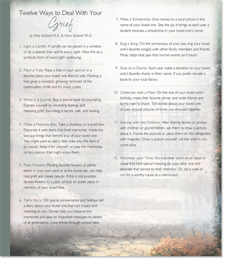 Twelve Ways to Deal with Grief Pamphlet
