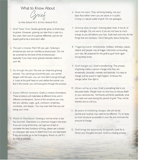 What to Know About Grief Pamphlet