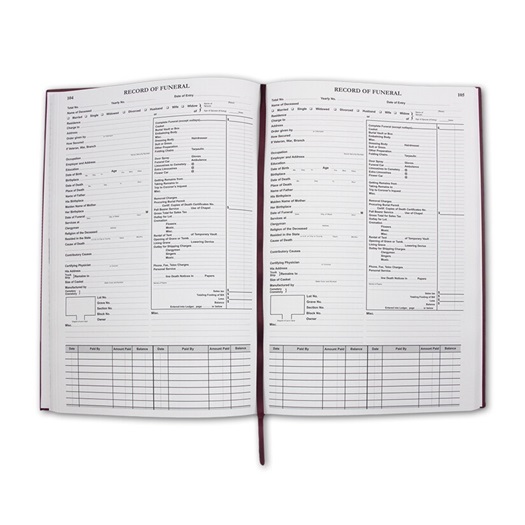 American Funeral Record Book