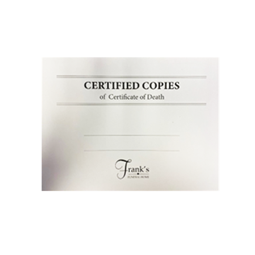 Death Certificate Letter Size White Envelope