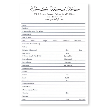 Small Funeral Arrangement Card