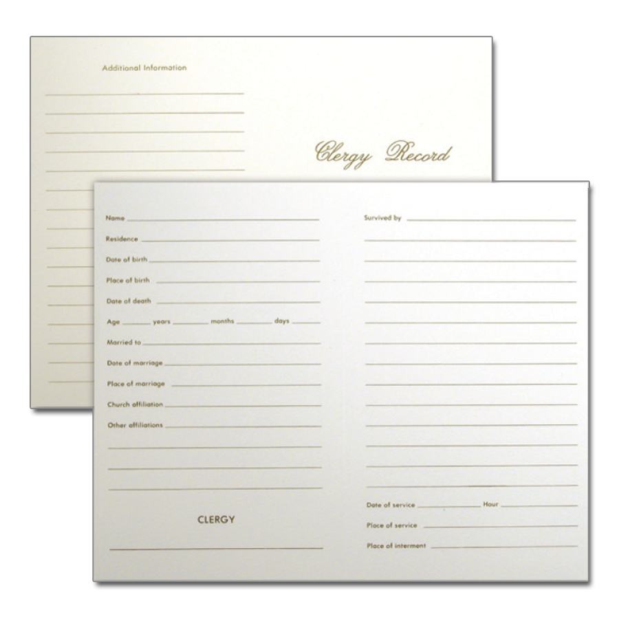 Clergy Record Folder
