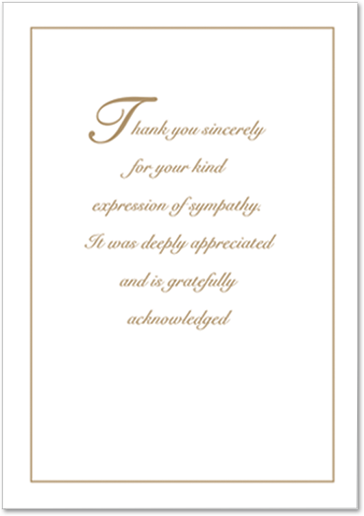 Traditional Gold Ink - Thank You Sincerely