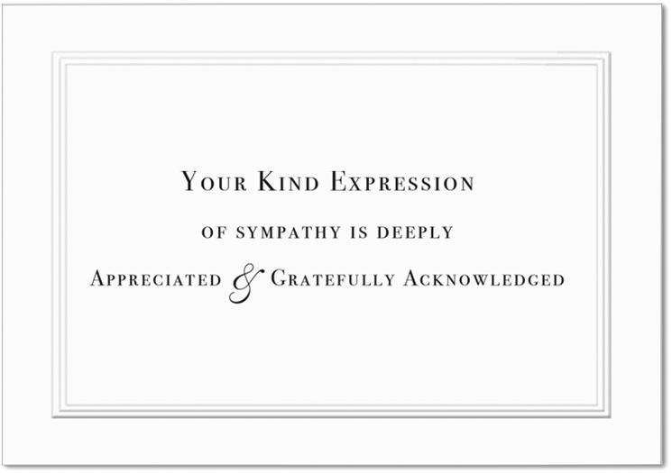 Embossed Panel “Your Kind Expression” Deluxe Acknowledgement