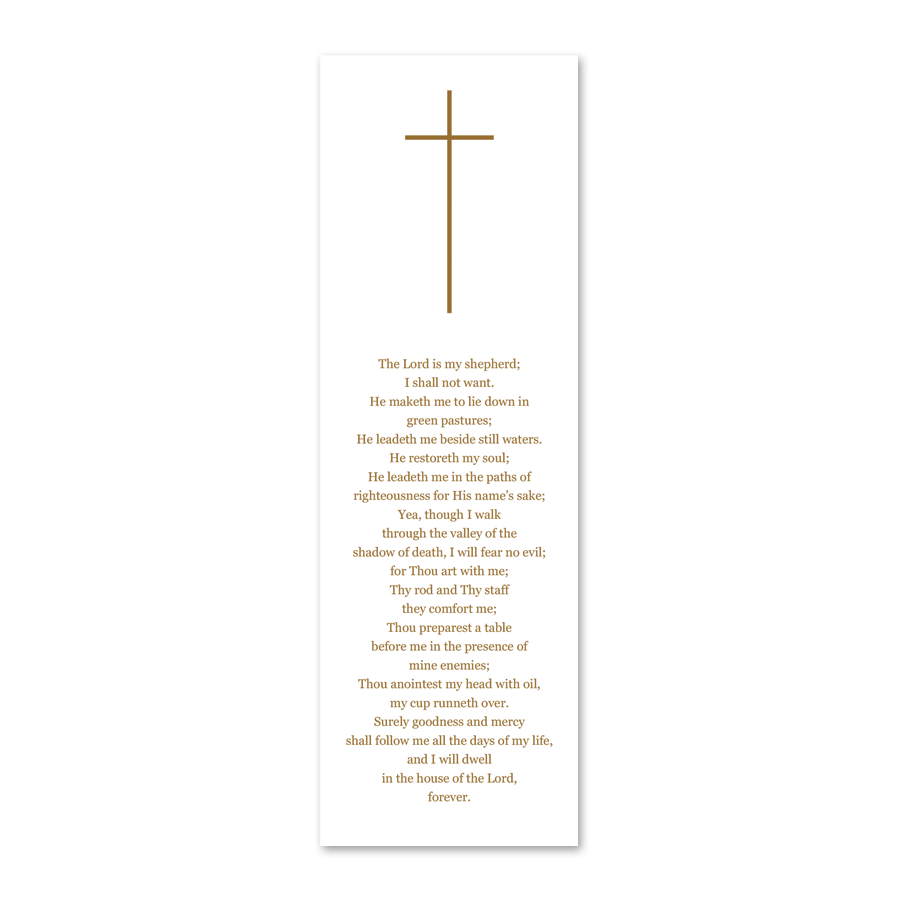 Cross Printed Gold Bookmarks