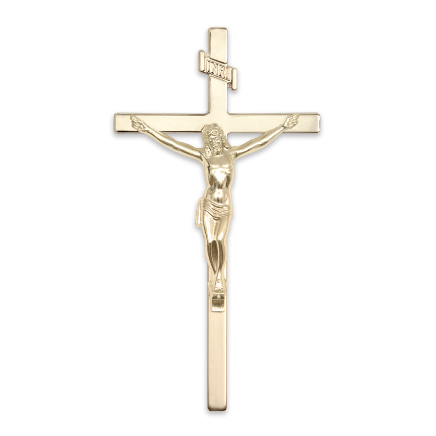 Bright Gold Exterior Cross with Bright Gold Corpus