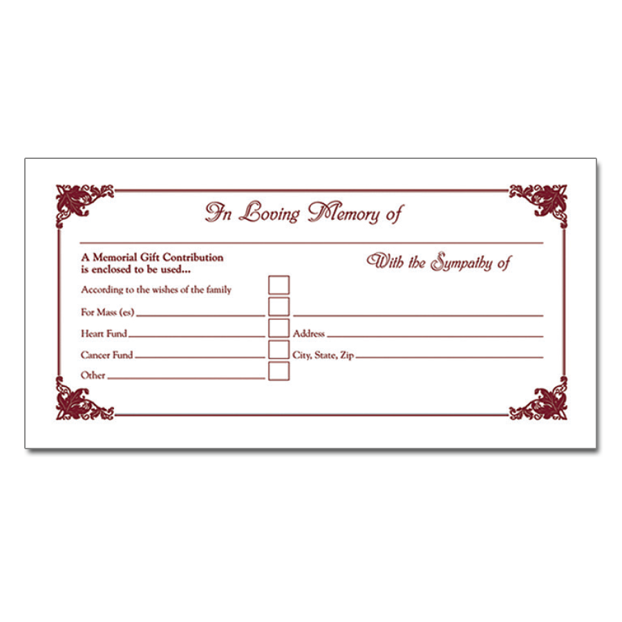 Memorial Gift Card - Ornate Border