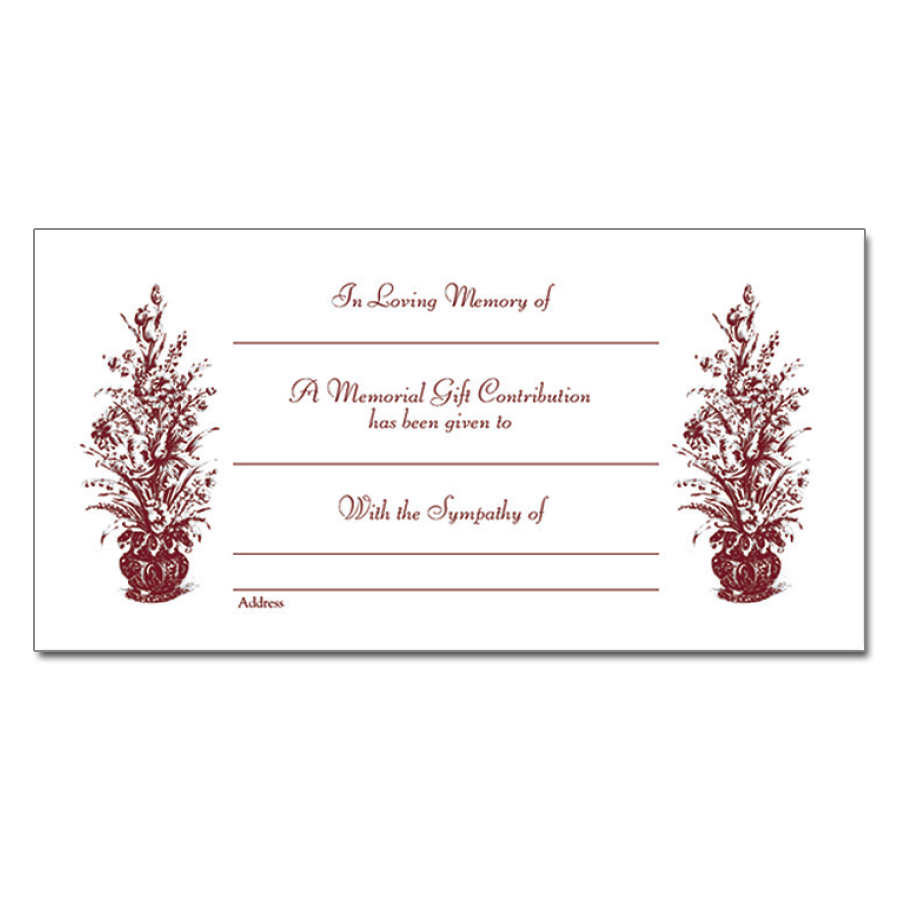 Memorial Gift Card - Floral Sprays