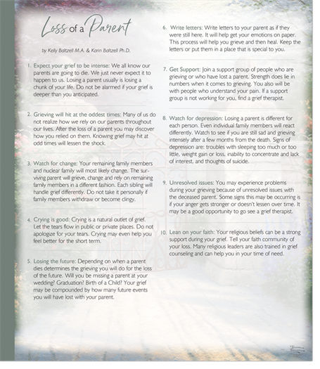 Loss of a Parent Pamphlet