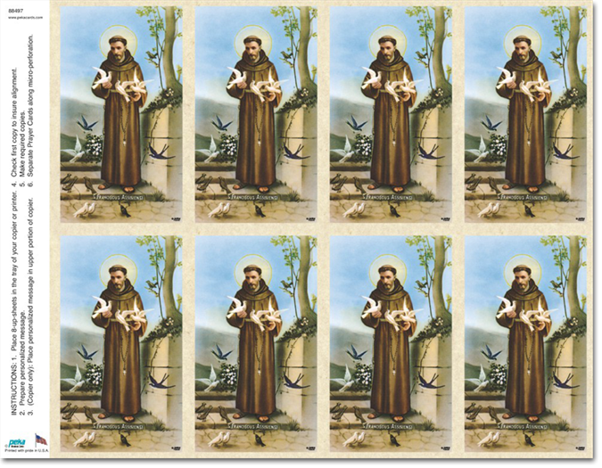 Saint Francis of Assisi Prayer Cards