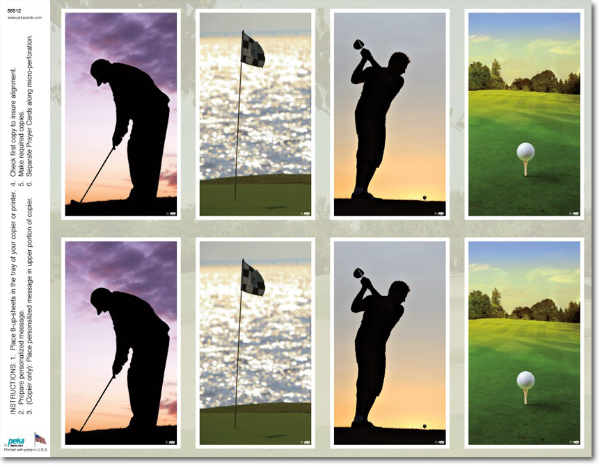 Golf Prayer Cards Assortment - Male