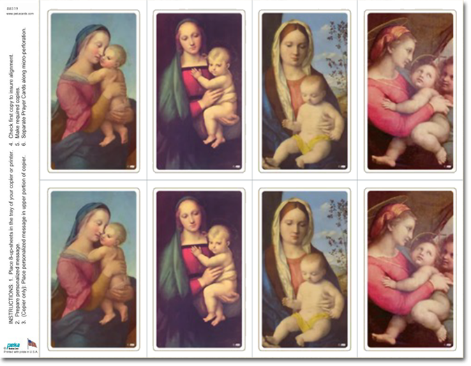 Madonna Assortment Classic Prayer Cards