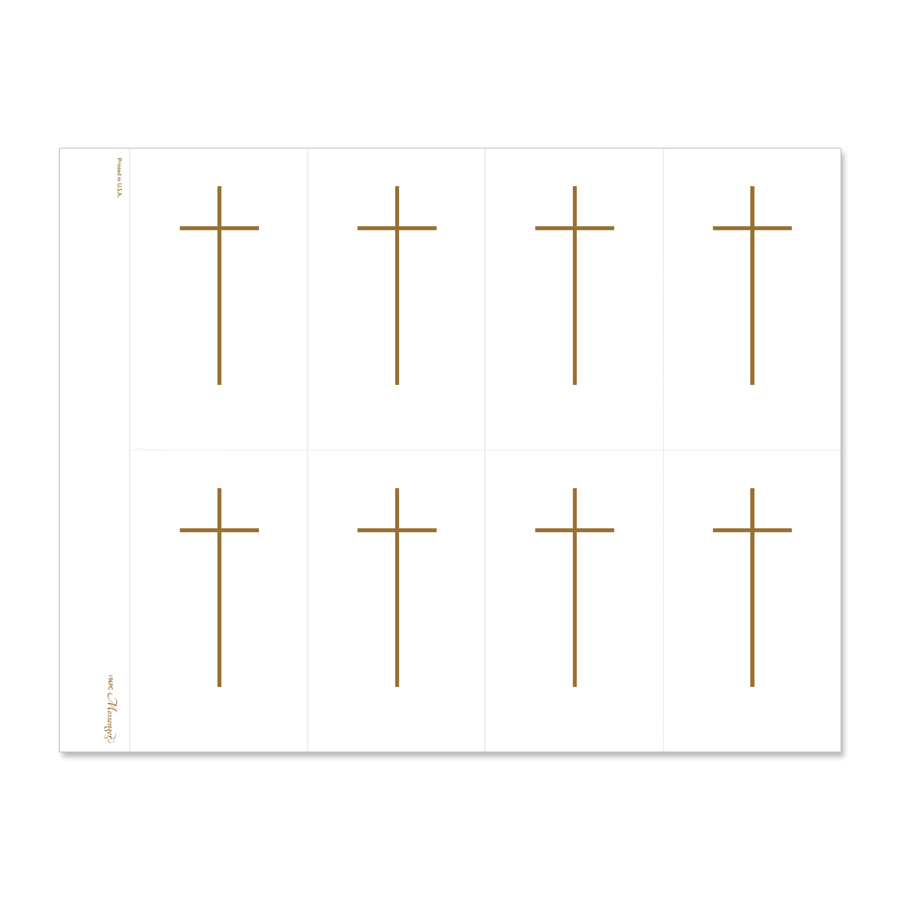 Cross Printed Gold Prayer Card