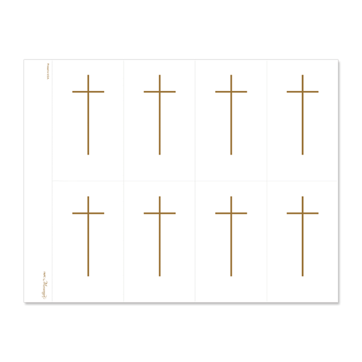 Cross Printed Gold Prayer Card