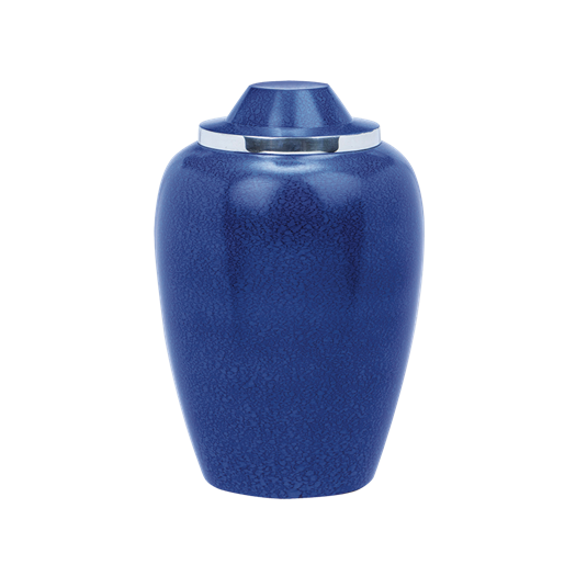 Sapphire Blue Alloy 10 Inch Urn