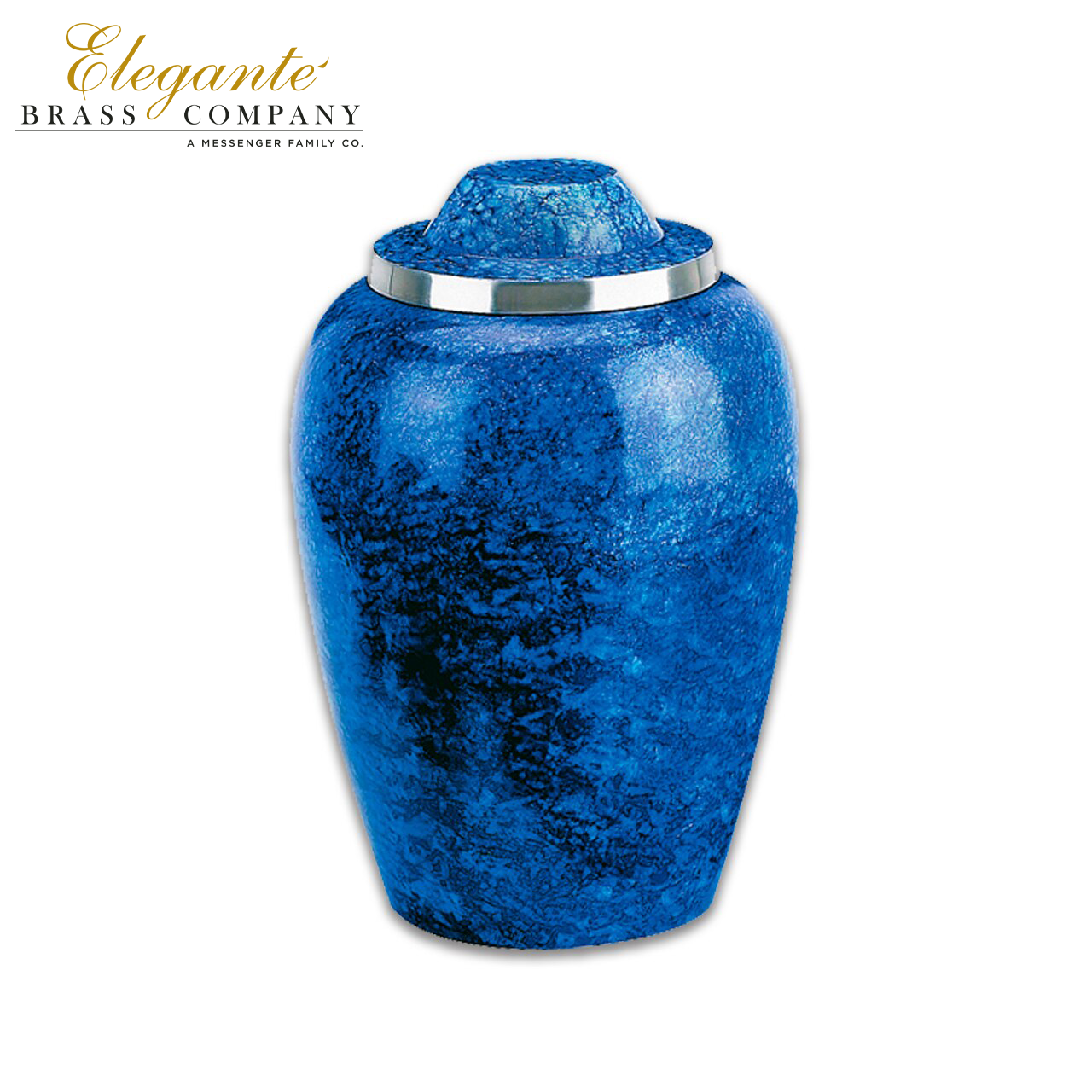 Sapphire Blue Alloy 10 Inch Urn