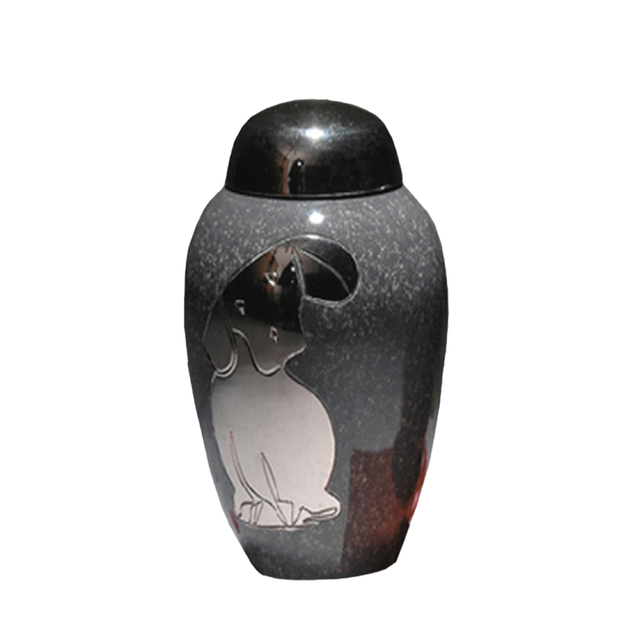 Slate and Brass Dog Urn