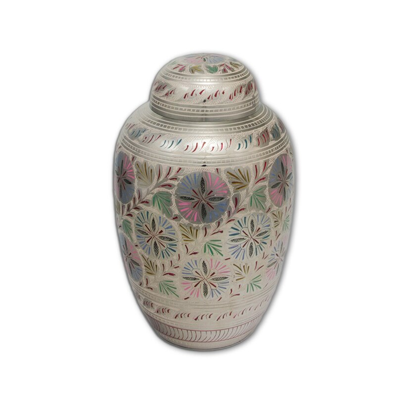 Multicolor Engraved Brass Urn