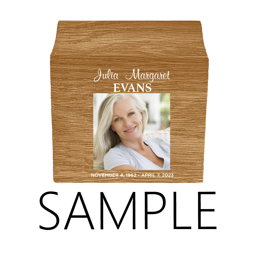 Sample Valor Natural Oak Wood Token Urn