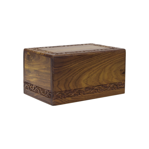 Carved Sheesham Wood Urn