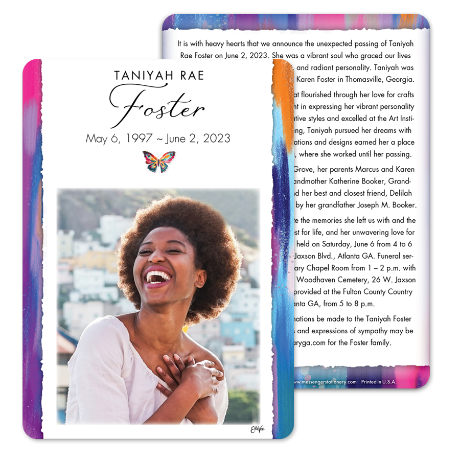 A Beautiful Life Obituary Keepsake