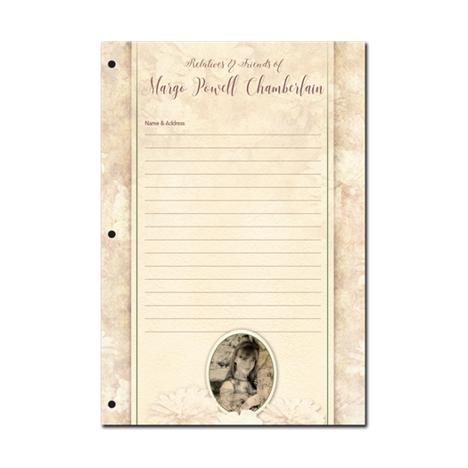 Blush Signature Relatives & Friends Page Packets