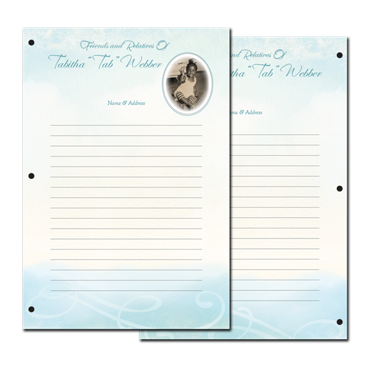 Sky Signature Relatives & Friends Page Packets