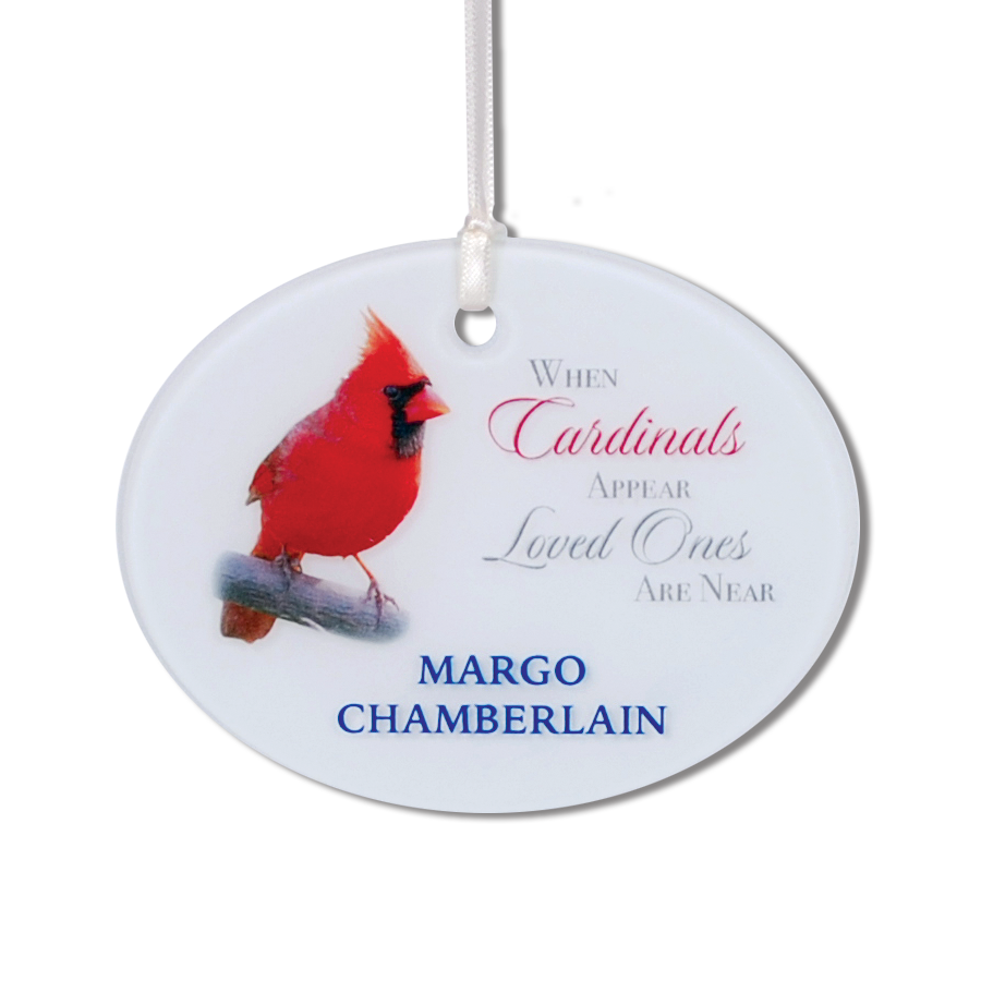 Signature Personalized Cardinal Oval Ornament